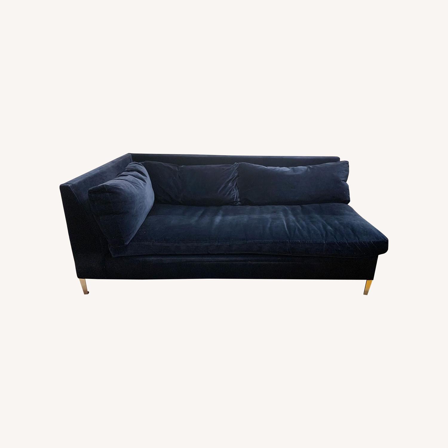 CB2 Decker Sofa Navy Velvet - AptDeco