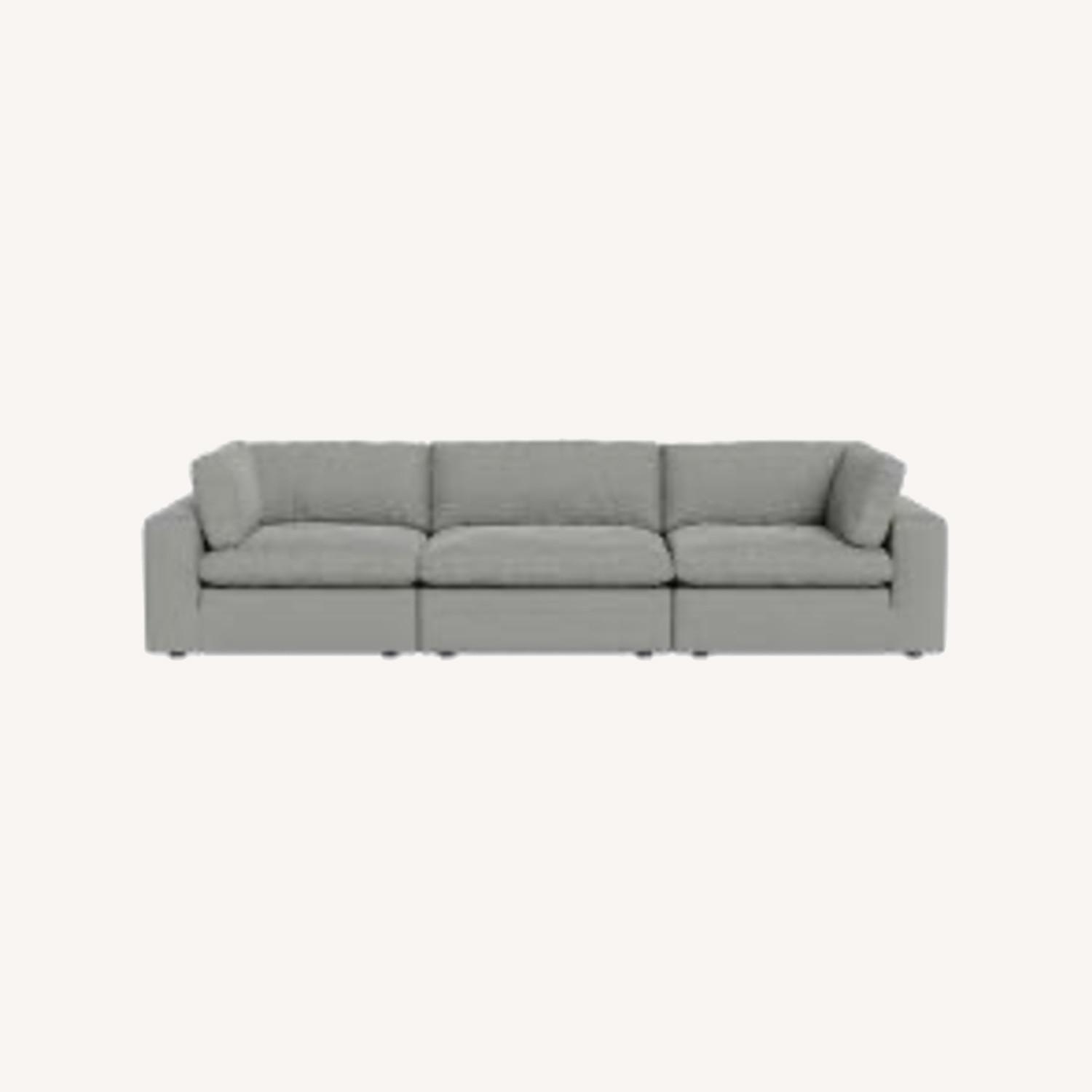 Modani Bloom 3 Piece Modular Sofa Gray + Ottoman - AptDeco