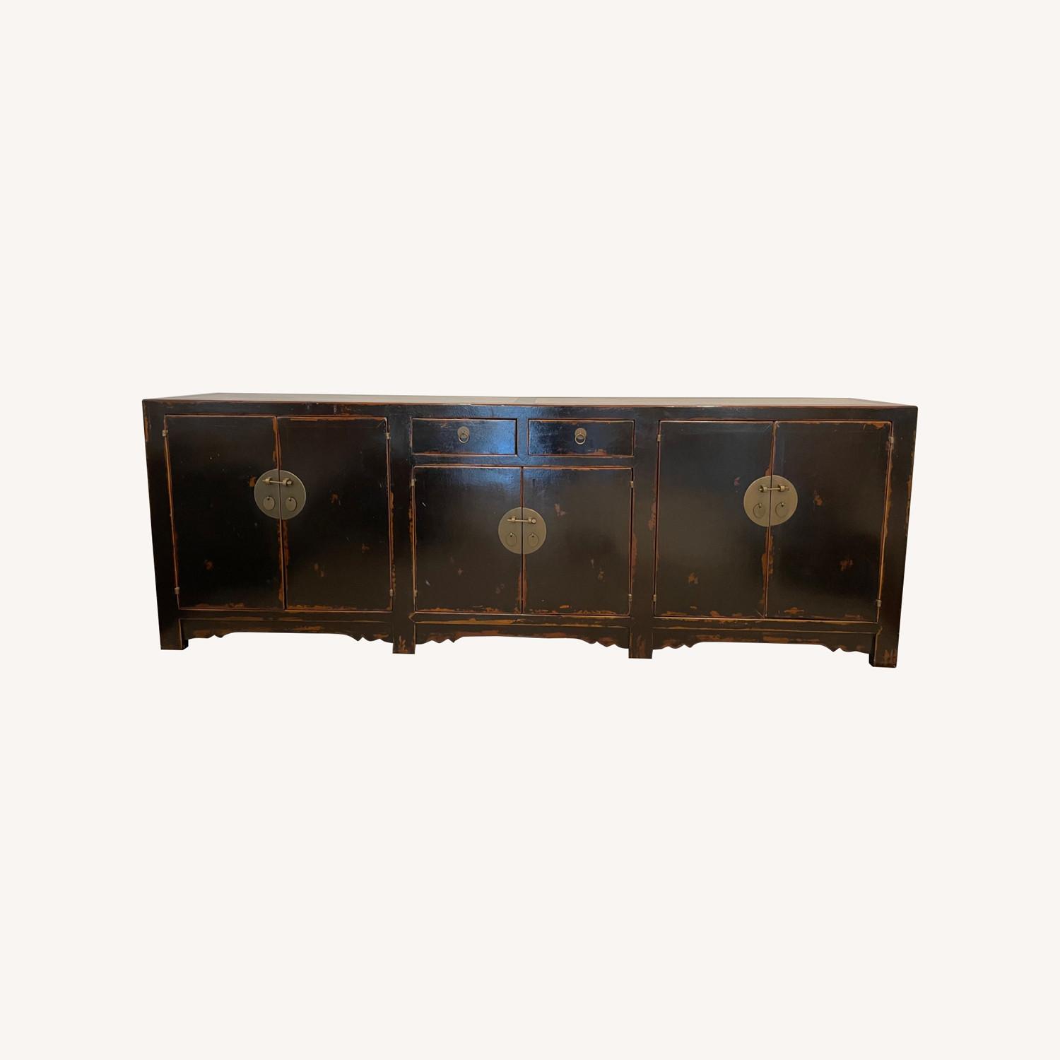 Asian Distressed Solid Wood Buffet - AptDeco
