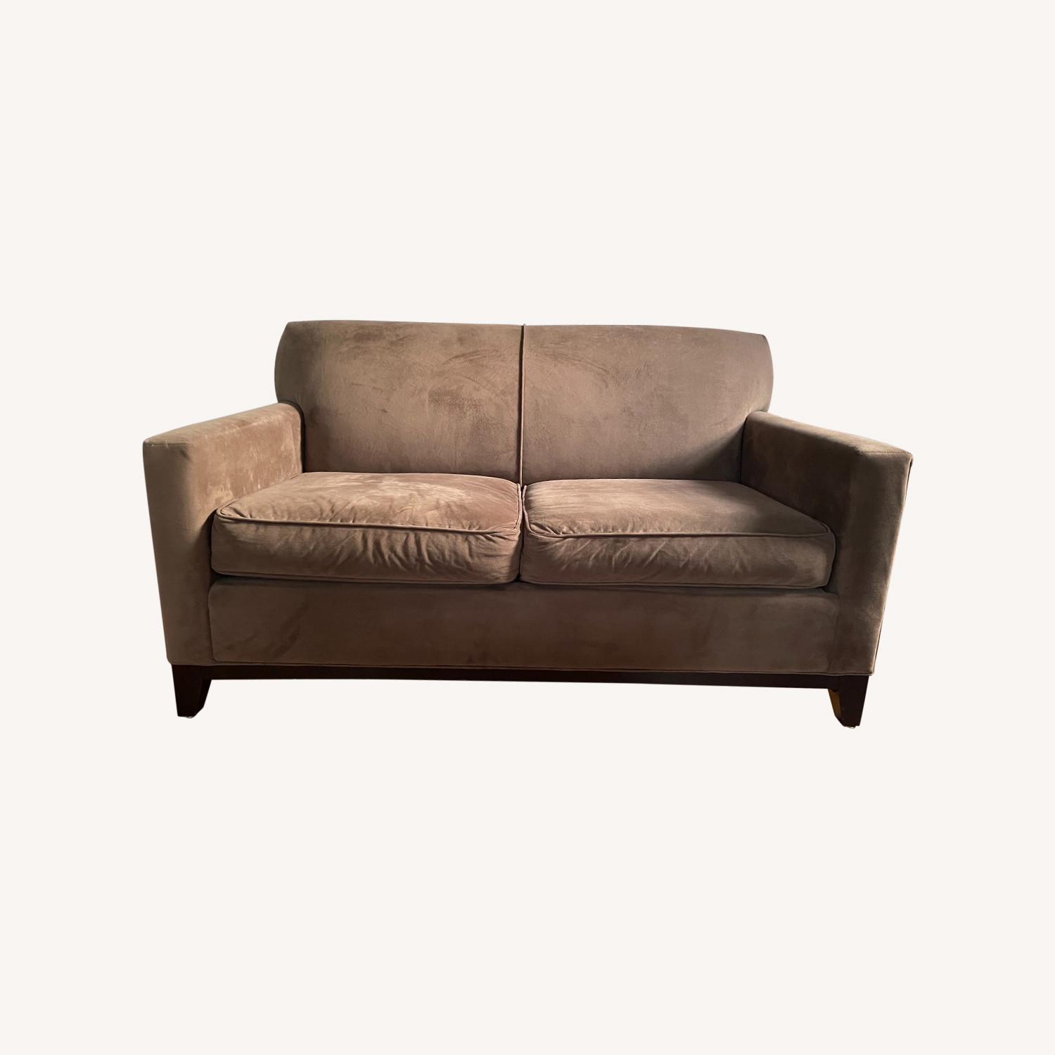 Raymour and Flanigan Microfiber Loveseat - AptDeco