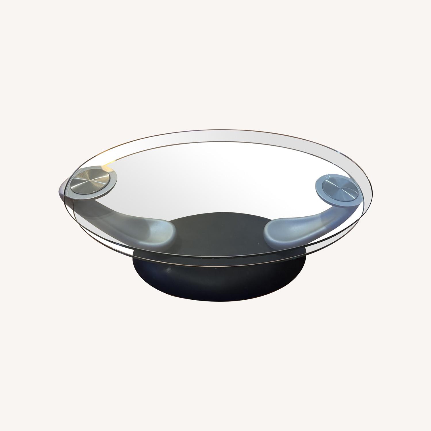 Naos Glass and Metal Motion Coffee Table - AptDeco