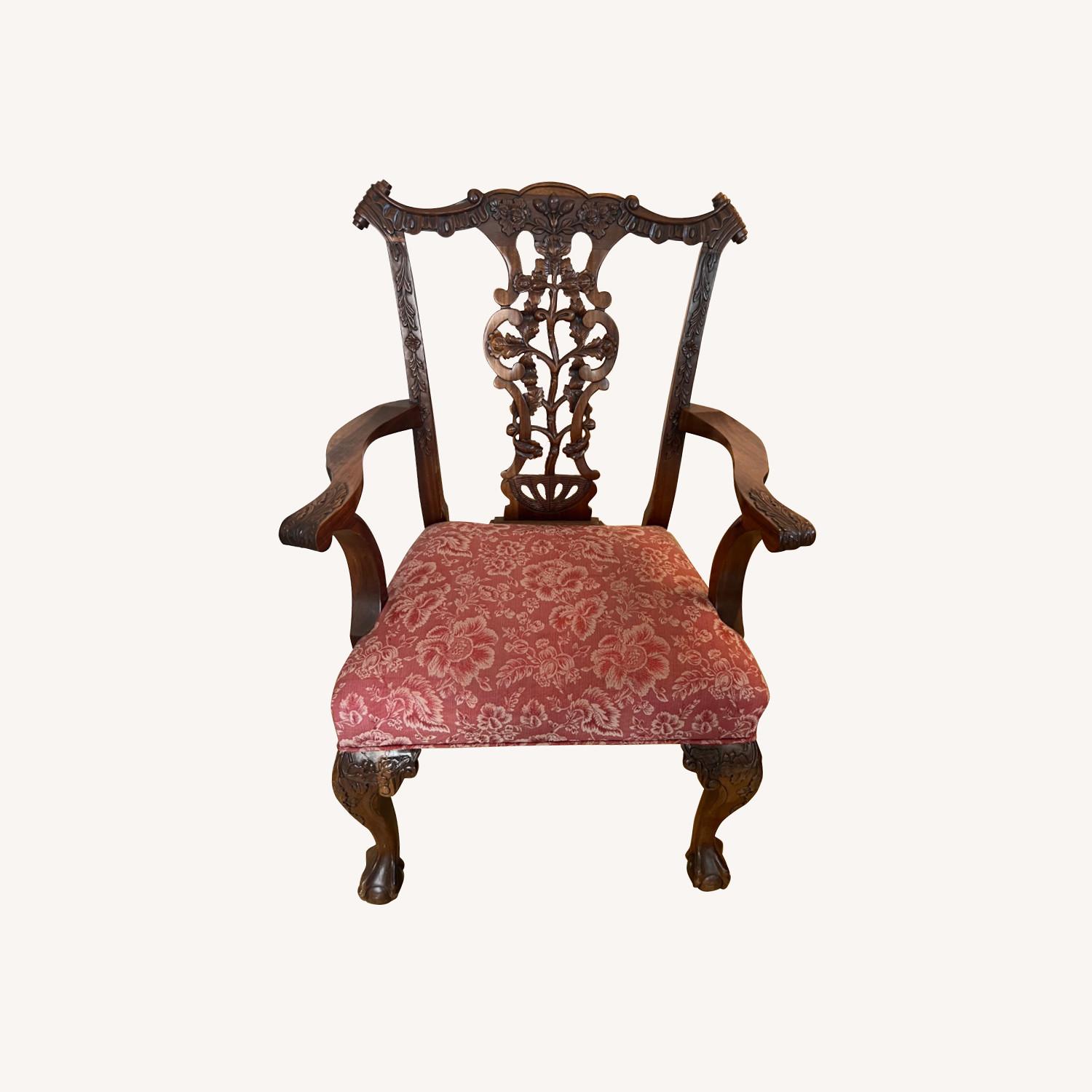Antique Ornate Floral Chair - AptDeco