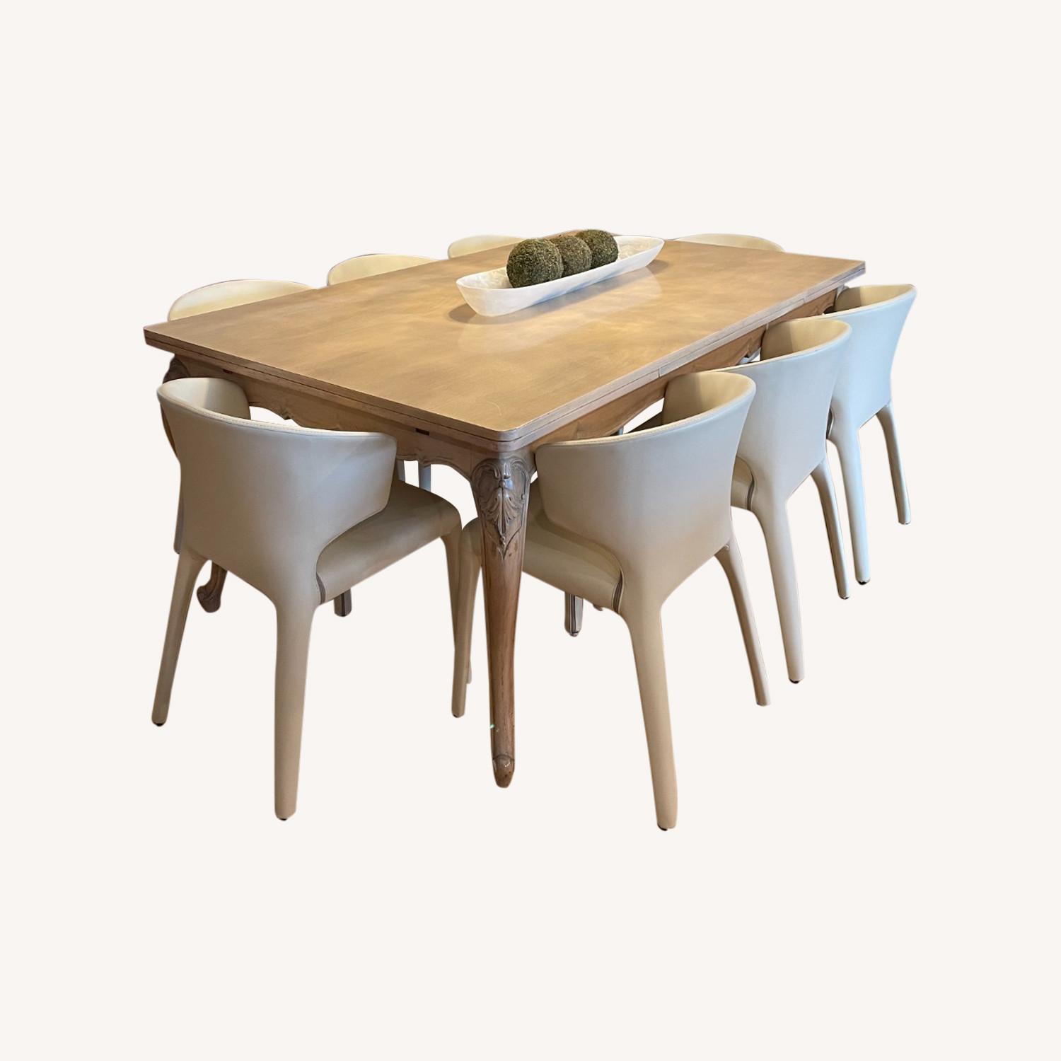 Vintage Light Wood Dining Room Table - AptDeco