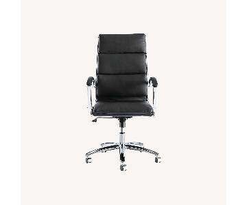 High Back Slim Profile Chair With Chrome Base - AptDeco