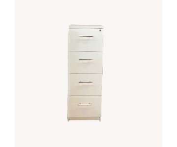 White Vertical 4 Drawer Cabinets With Locks - AptDeco