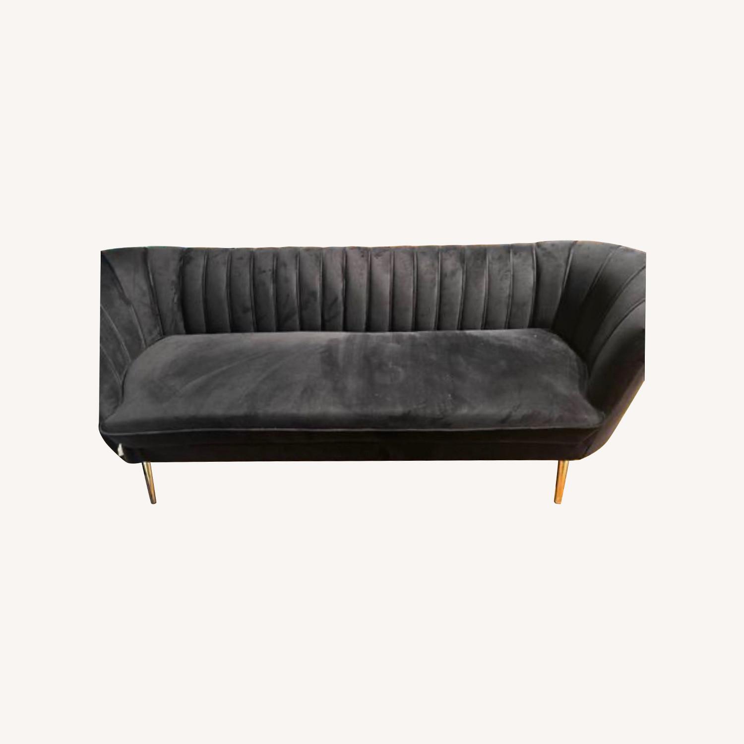Home Meridian Velvet Couch - AptDeco