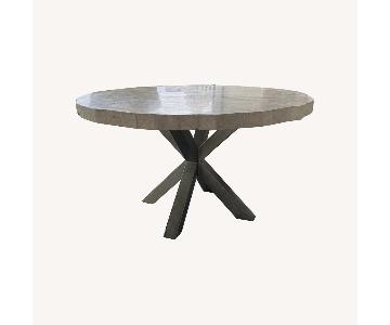 Arhaus Round 54" White Marble Dining Table - AptDeco