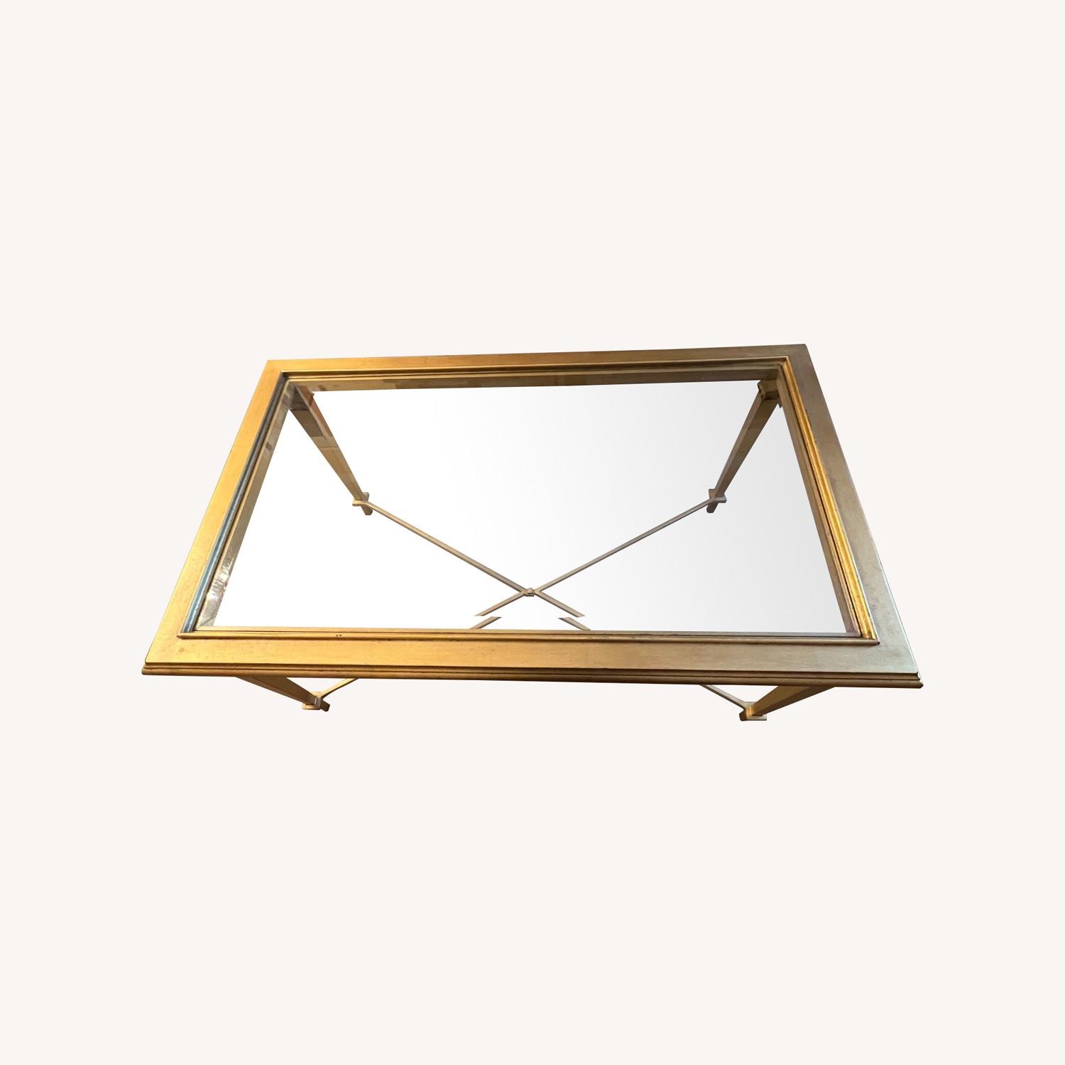 Scully & Scully Rectangular Gold Leaf Coffee Table - AptDeco