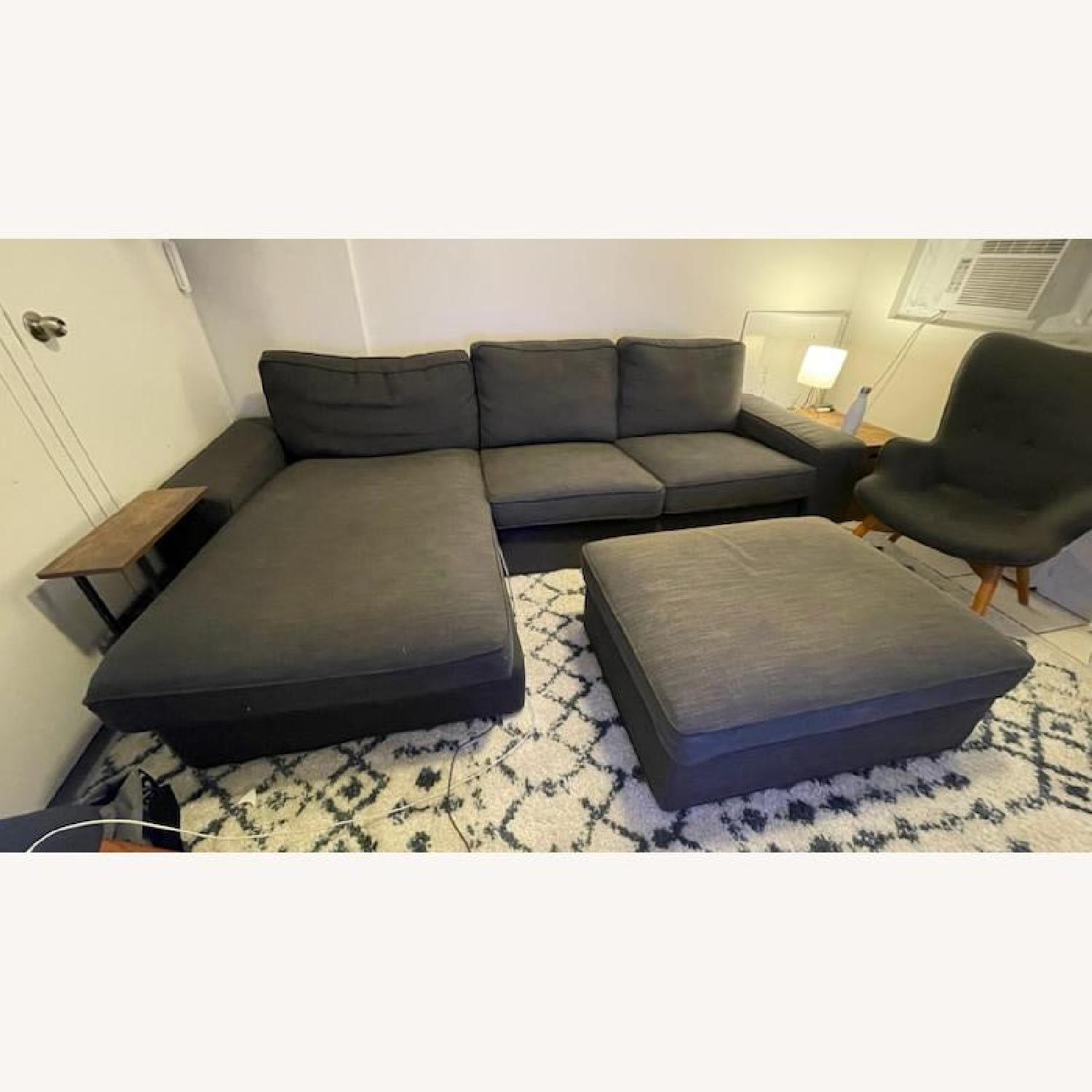 IKEA Kivik Sectional Chaise with Ottoman - AptDeco
