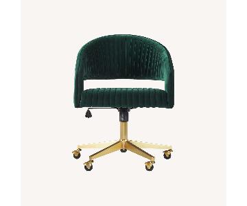 CB2 Green Velvet Office Chair - AptDeco