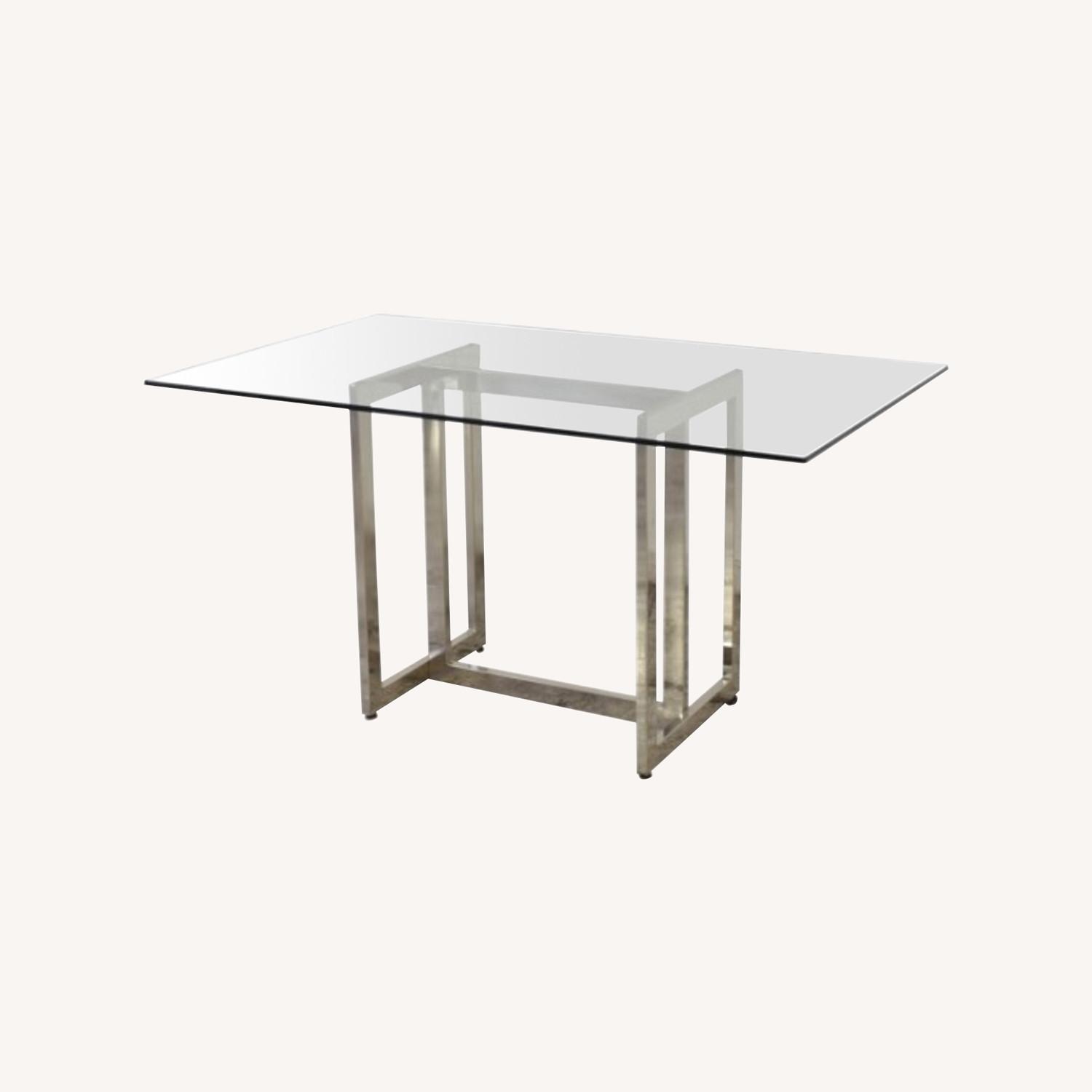 West Elm 60 Glass Rectangular Dining Room Table - AptDeco