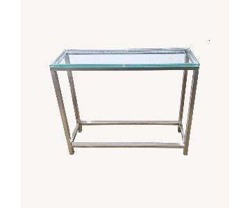 Crate & Barrel Console Table Era Glass - AptDeco