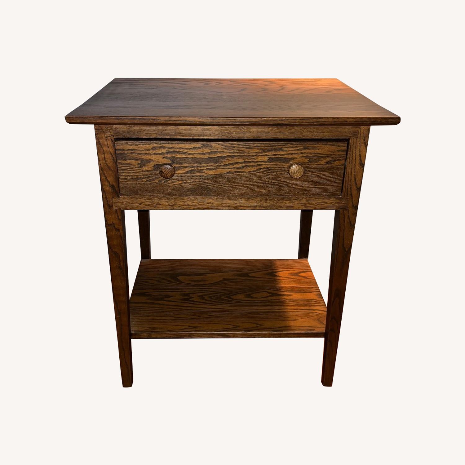 Crate & Barrel Modern Wood Side Table - AptDeco