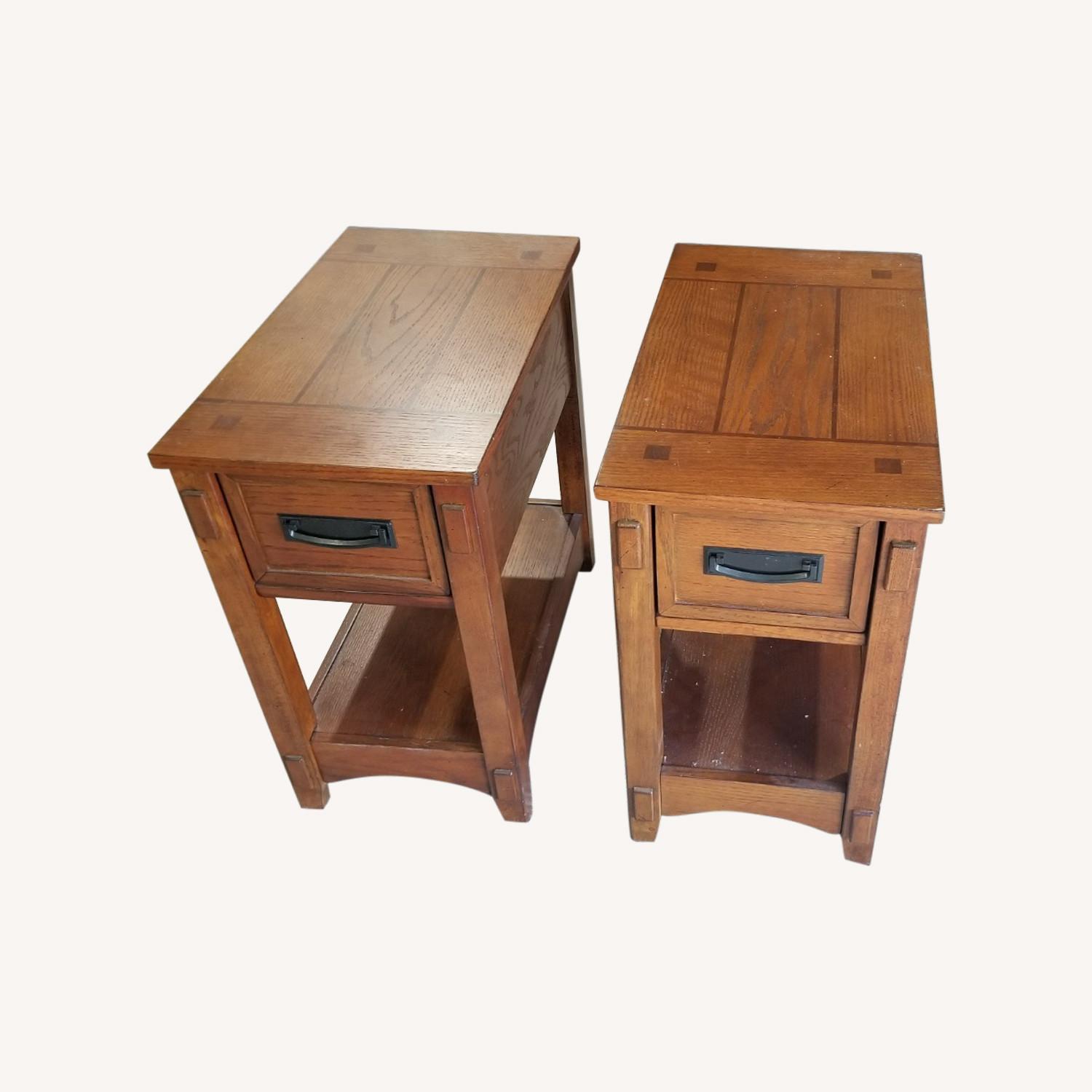 Rectangular Wooden End Tables - AptDeco