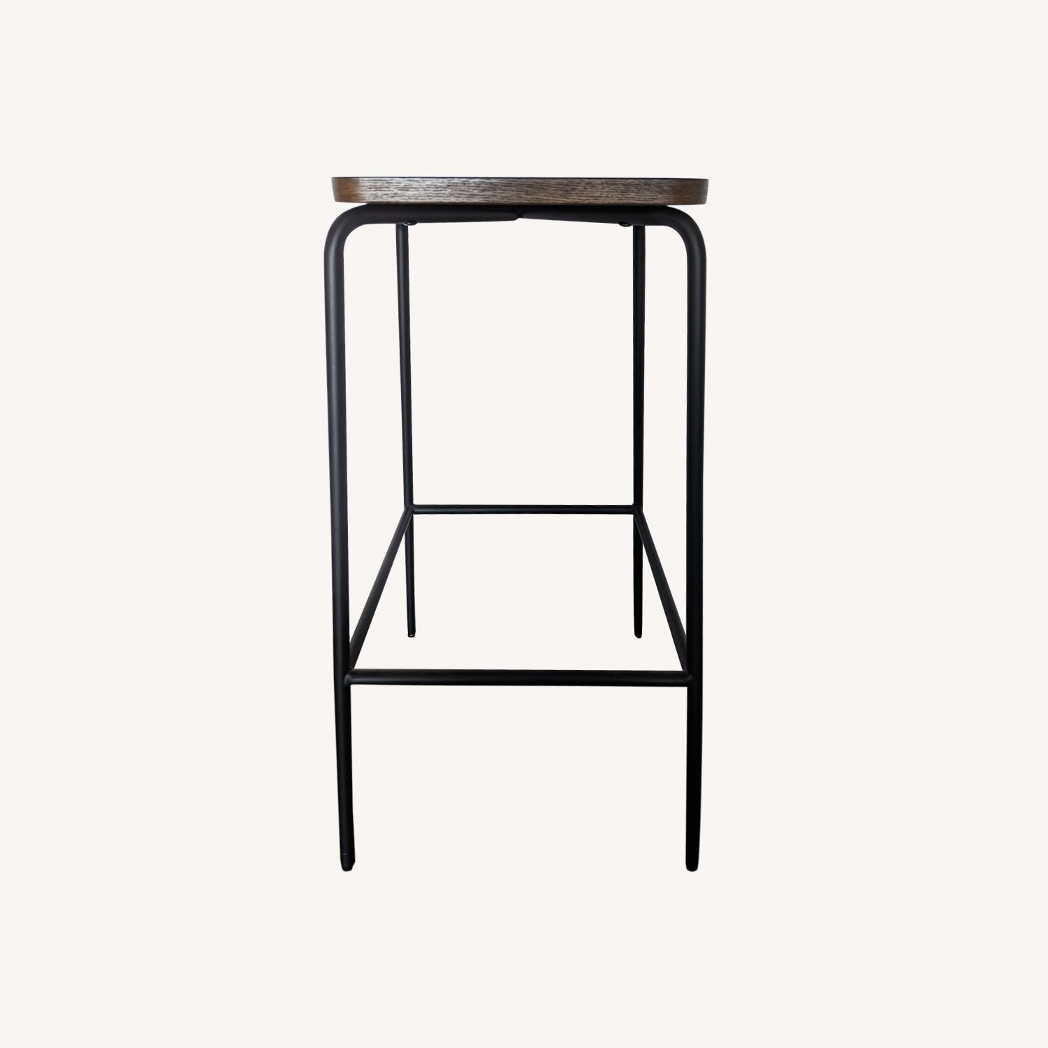Wood and Metal Stacking Bar Stool - AptDeco
