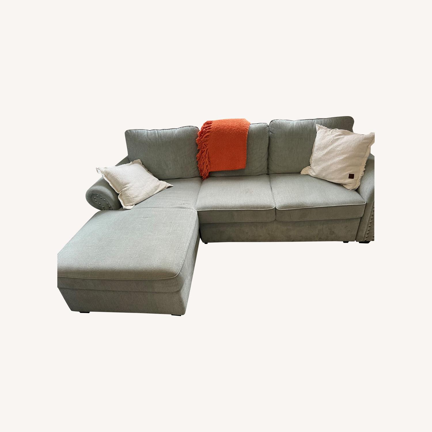 Bob's Discount Furniture Blue Left Arm Facing Sectional - AptDeco