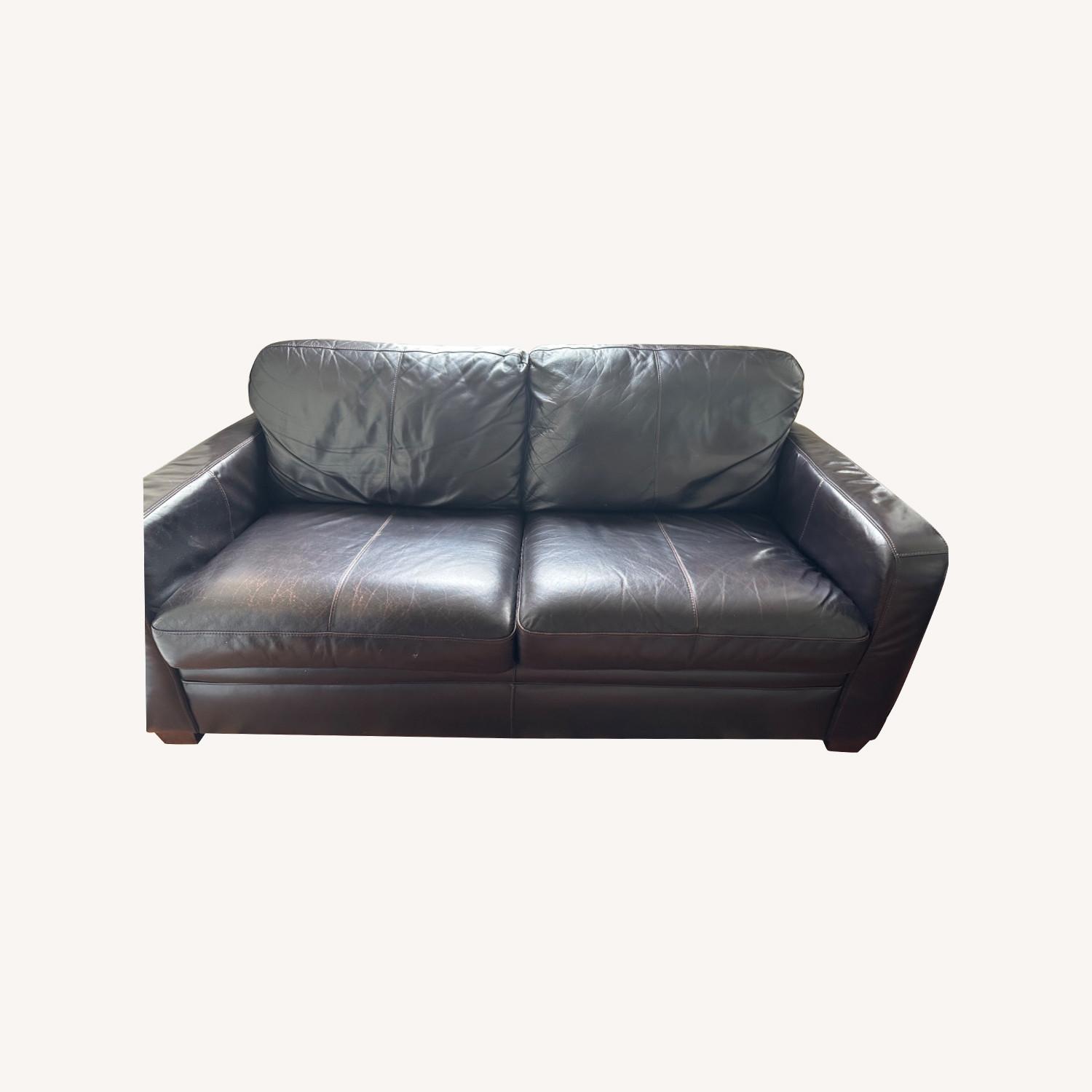 Raymour & Flanigan Full Leather Sleeper - AptDeco
