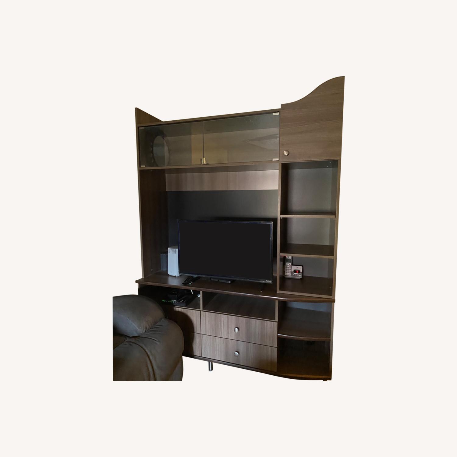 Dark Brown Wall Unit - AptDeco
