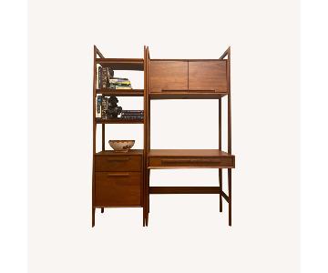 Office Desk With Bookcase and Filing Cabinet - AptDeco