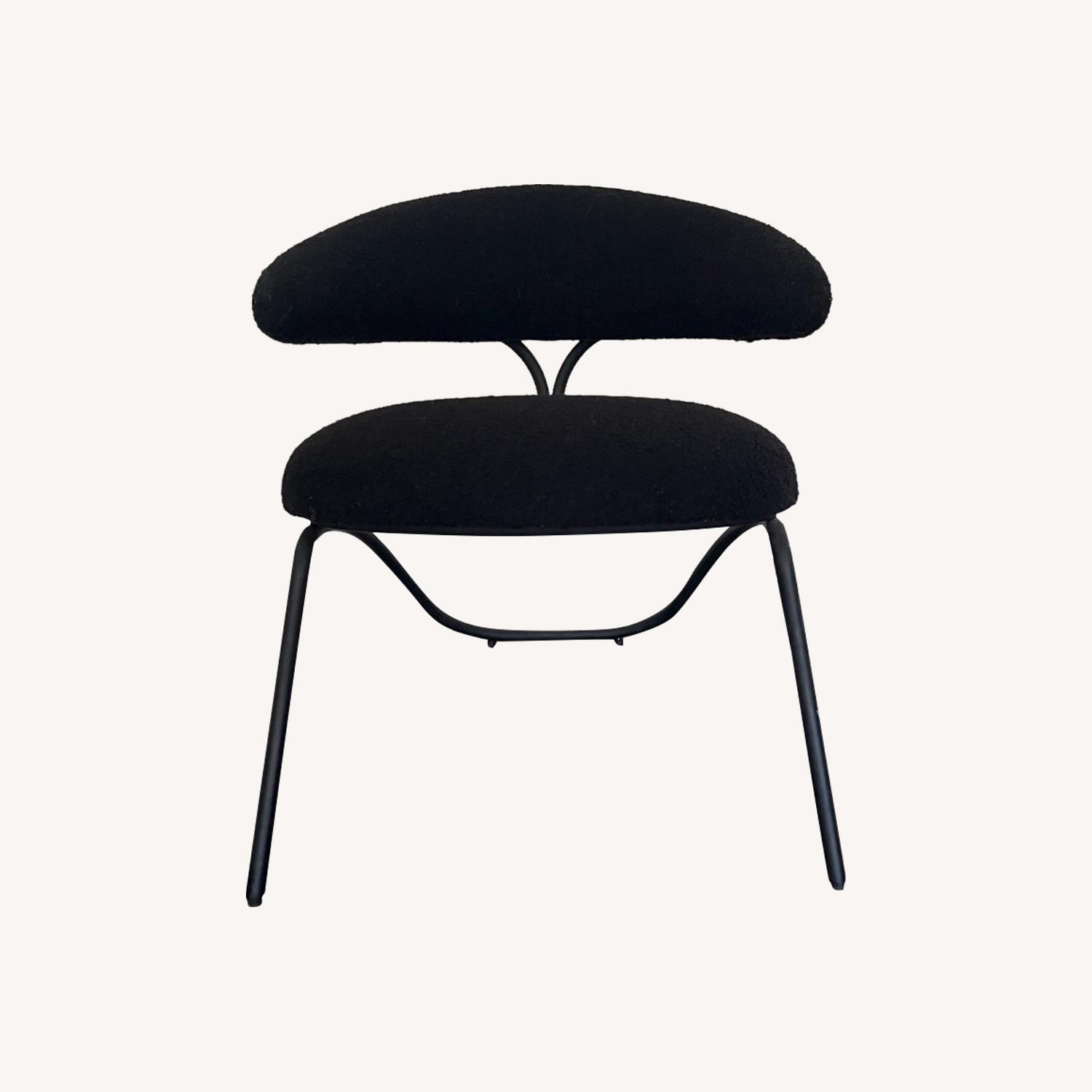 CB2 Black Boucl Accent Chair - AptDeco