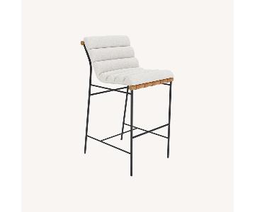 Denver Modern Vail Stool, White Oak, Boucle, Bar - AptDeco