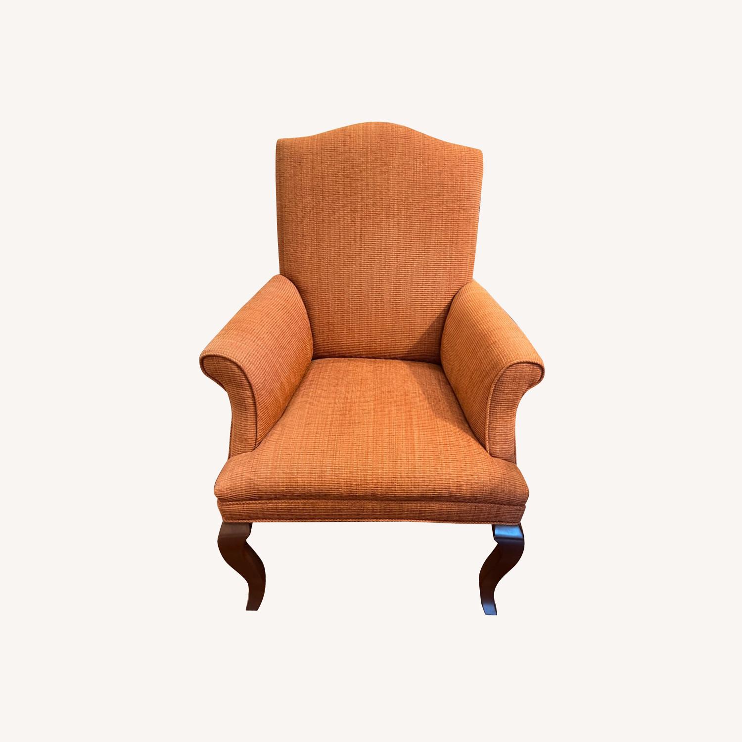 Crate & Barrel Rust Upholstered Dining Chairs - AptDeco