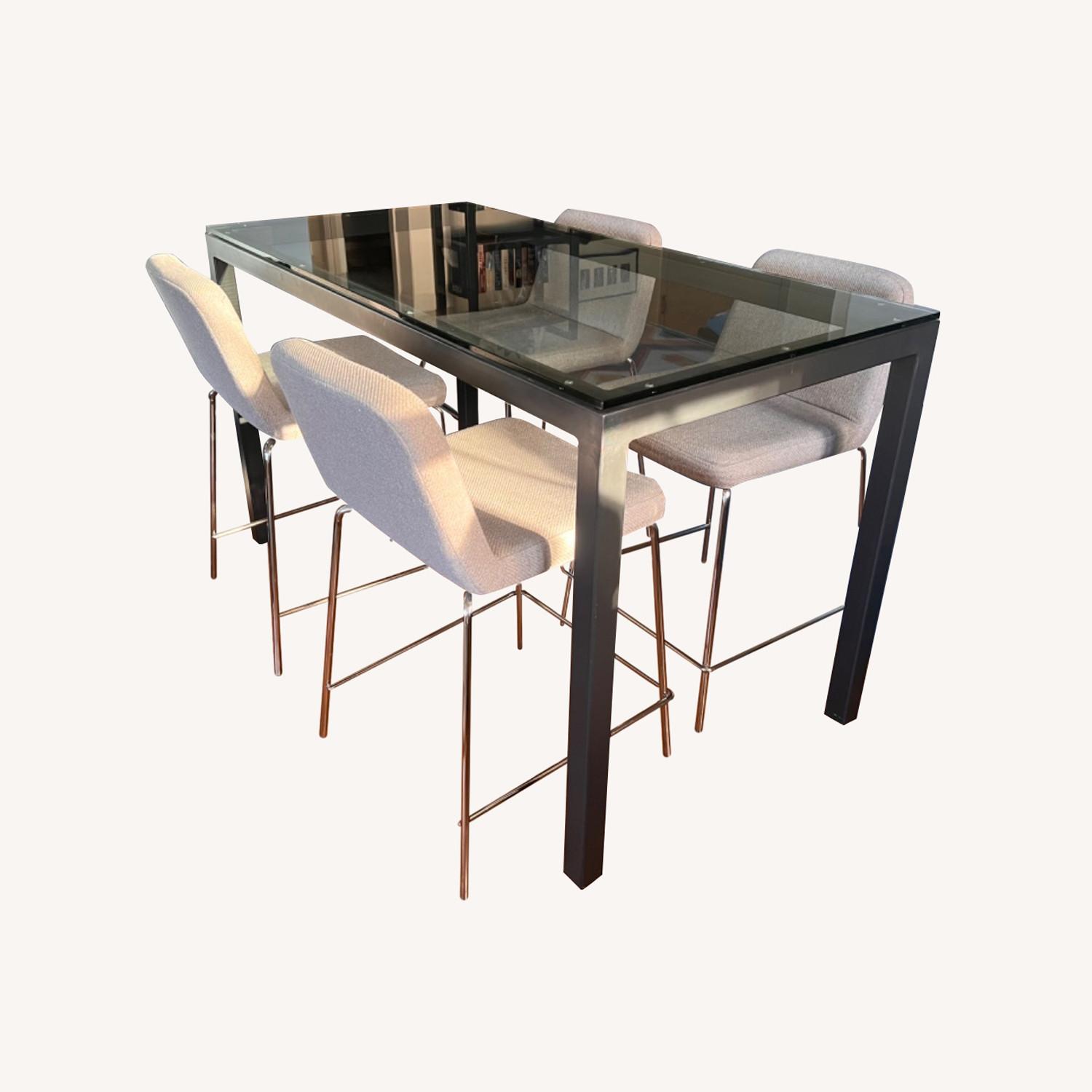 Room & Board Counter Table With CB2 Comfy Chairs - AptDeco