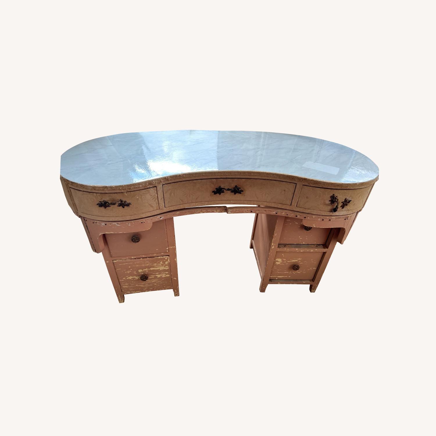 Vintage Light Pink Makeup Vanity/Desk - 1960s - AptDeco