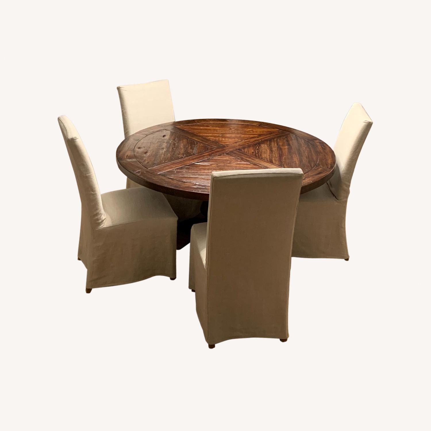 Restoration Hardware Round 60" Dining Set - AptDeco