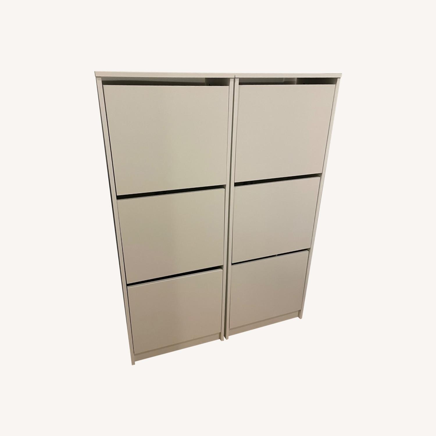 IKEA White 3 Compartment Shoe Cabinet - AptDeco