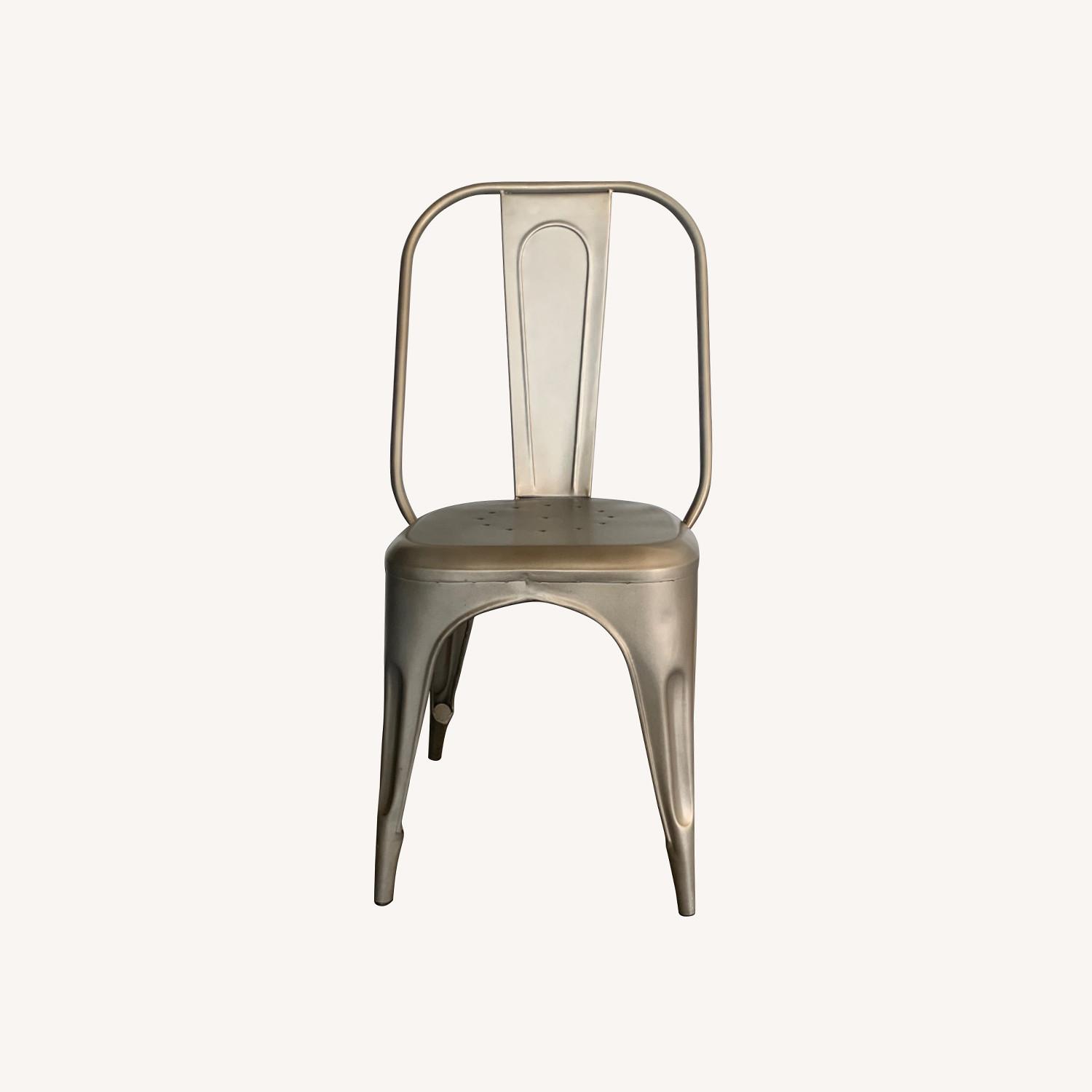 Restoration Hardware Stainless Steel Dining Chair - AptDeco