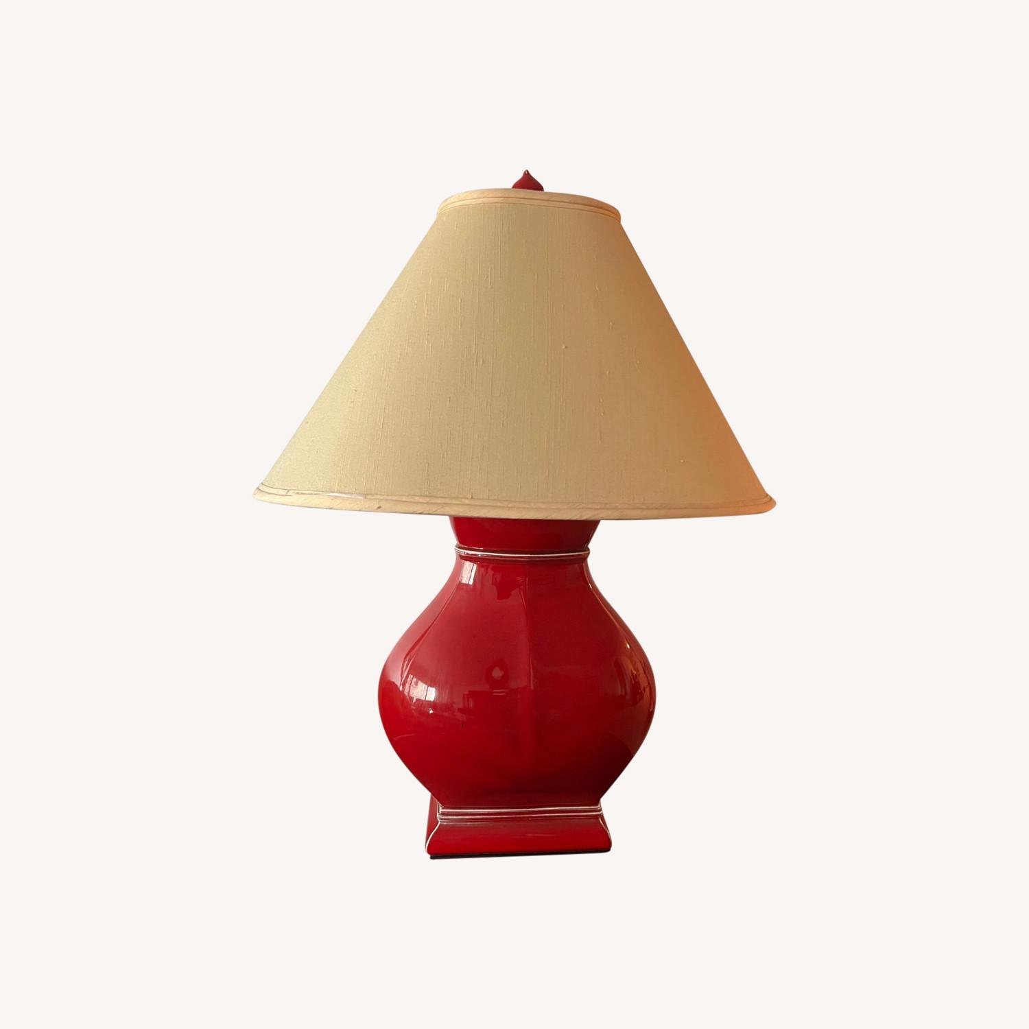 Glazed Red Table Lamps - AptDeco