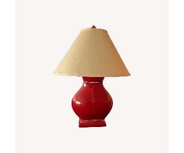 Glazed Red Table Lamps - AptDeco
