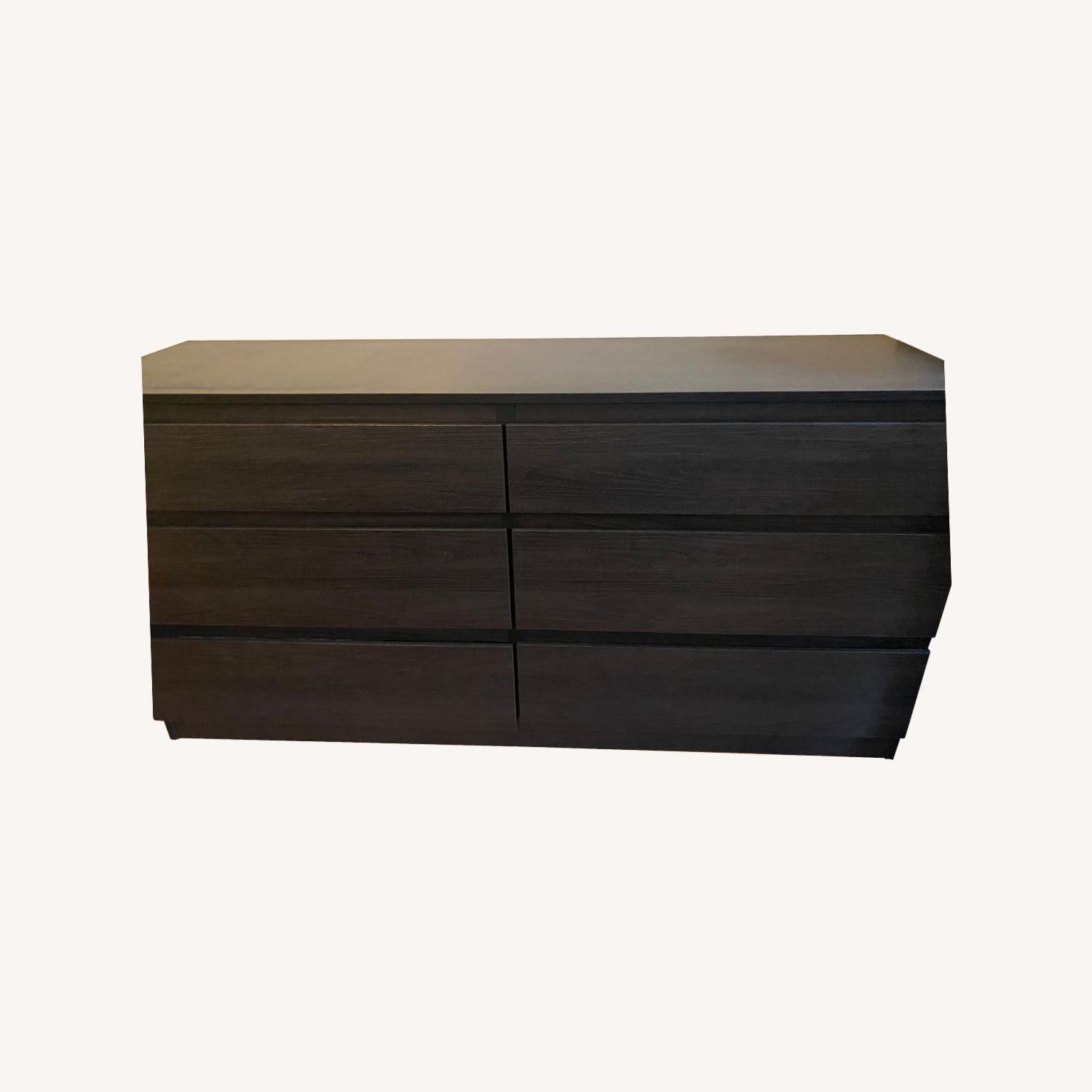 IKEA MALM 6 Drawer Dresser Black Brown - AptDeco