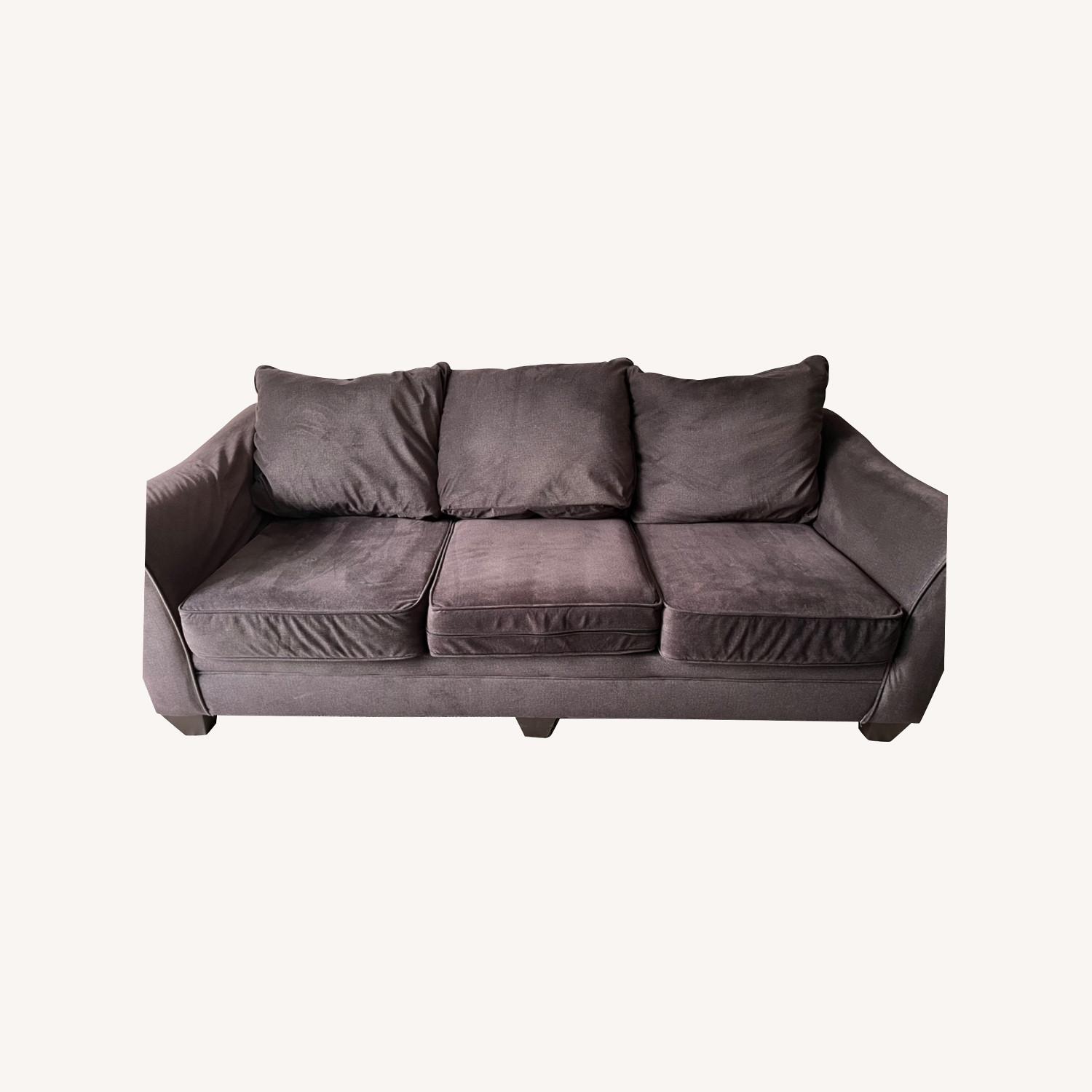 Jordan's Furniture Dark Brown 3-seater Couch - AptDeco