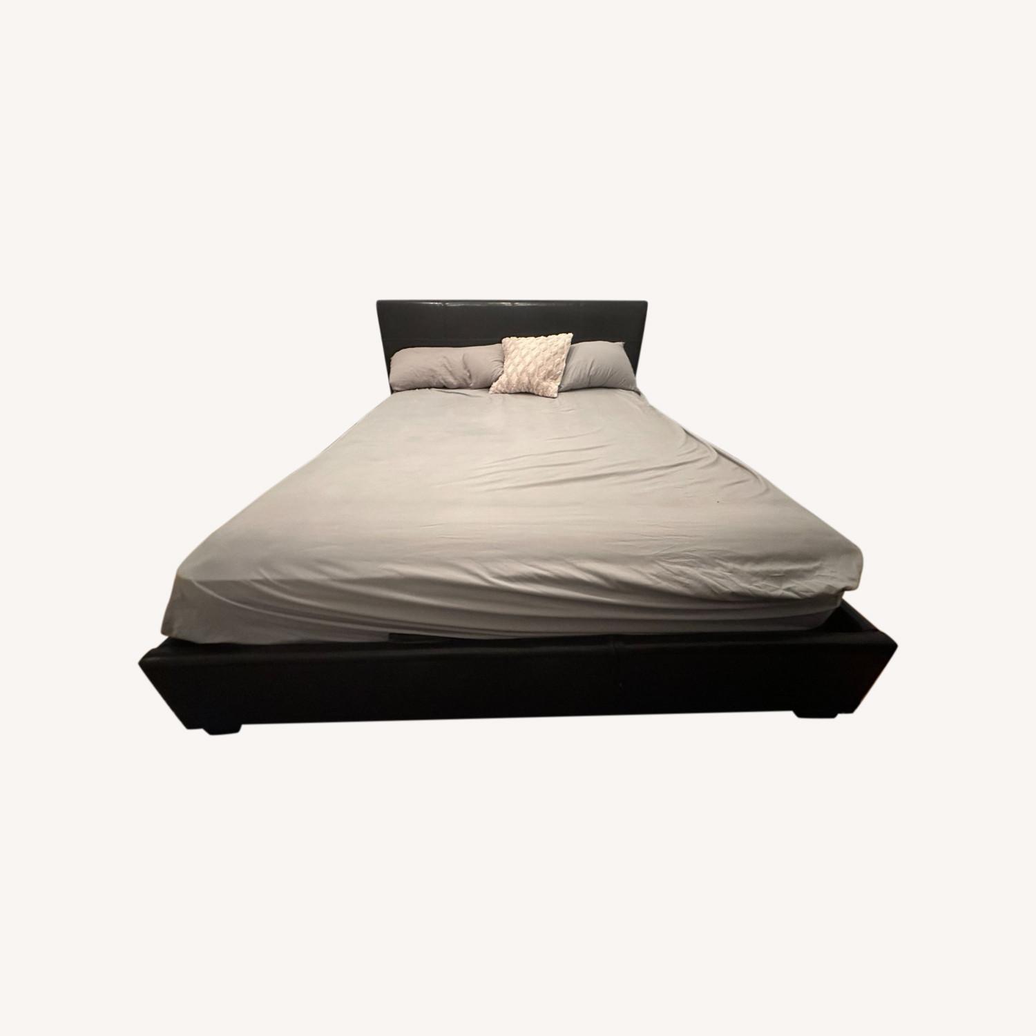 Modus Furniture Leather CAL King Storage Bed - AptDeco