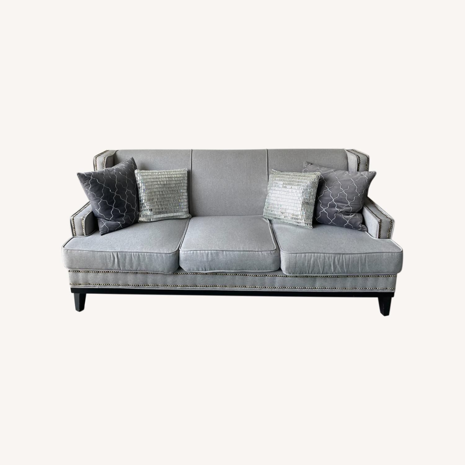 Wayfair Silver Studded Sofa - AptDeco