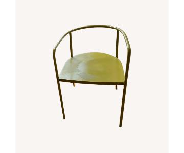 Chartreuse Metal Dining Chairs - AptDeco