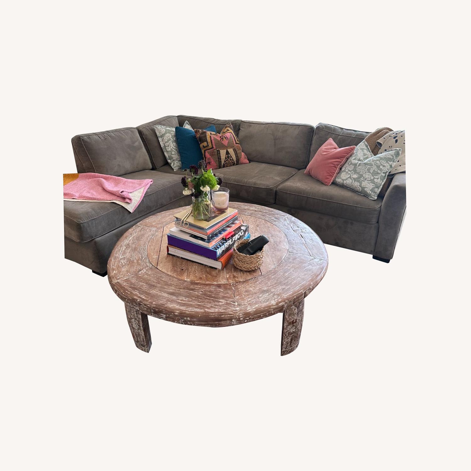 Jonathan Louis Furniture Grey Sleeper Sofa Sectional - AptDeco
