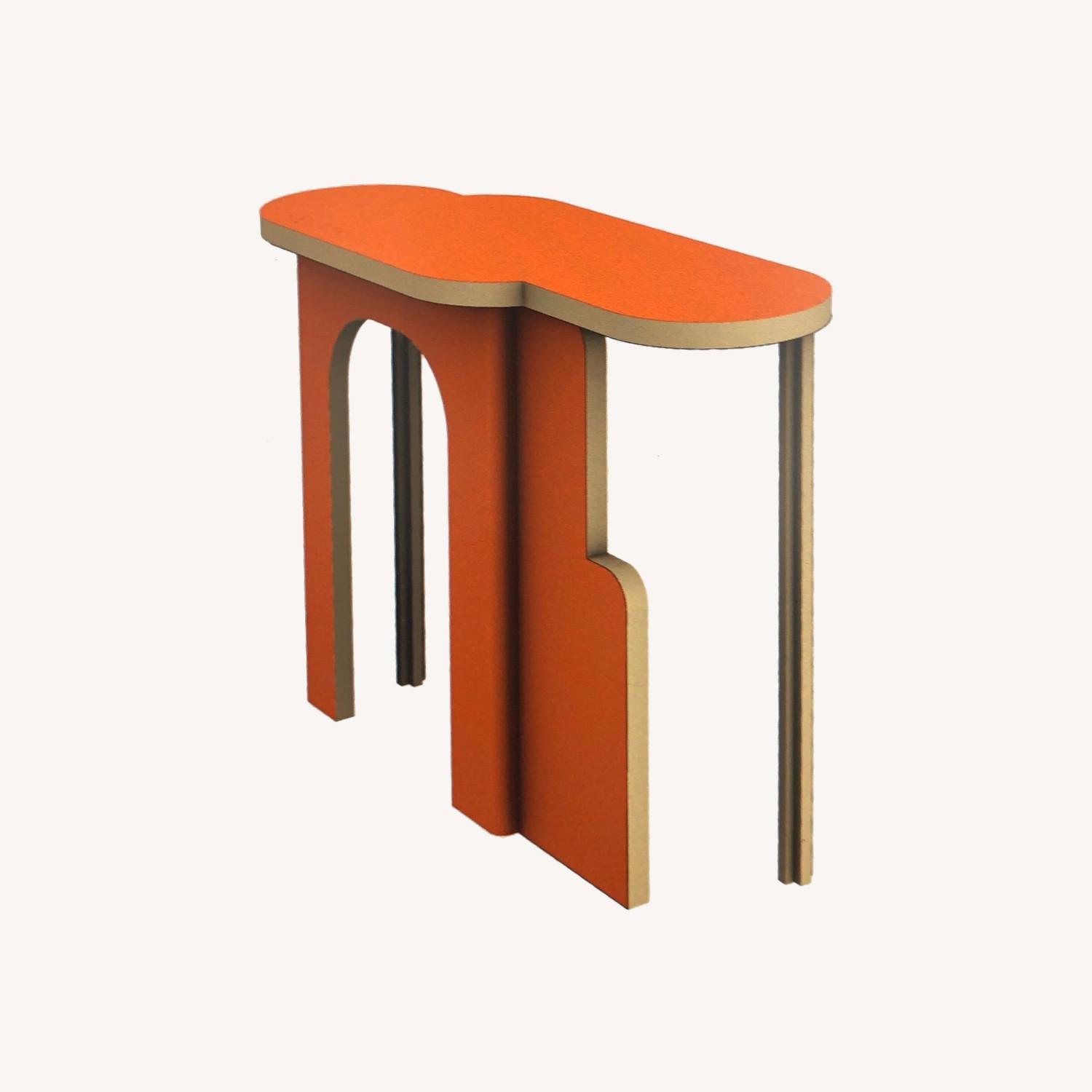 Handmade One of a Kind Orange Dining Table - AptDeco
