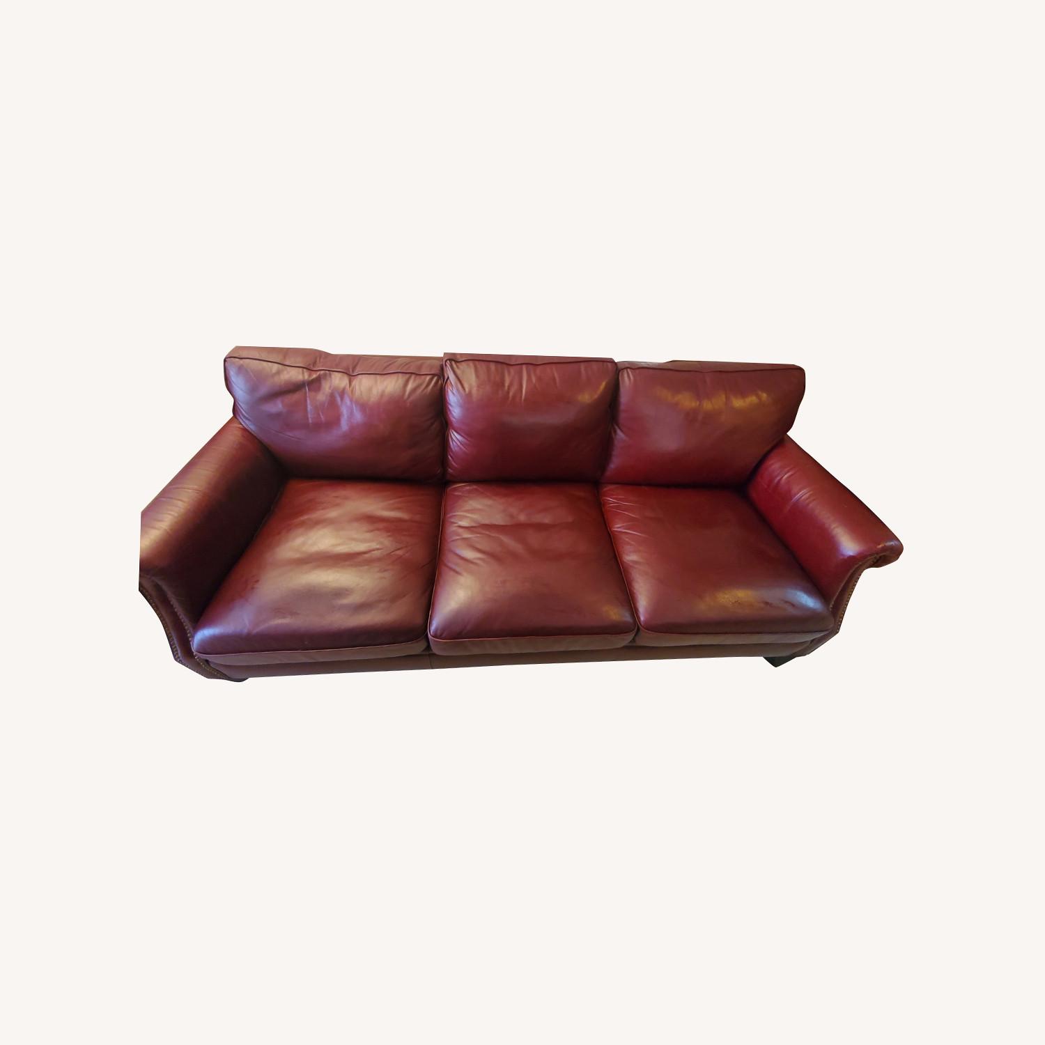 Raymour & Flanigan Leather Sofa - AptDeco