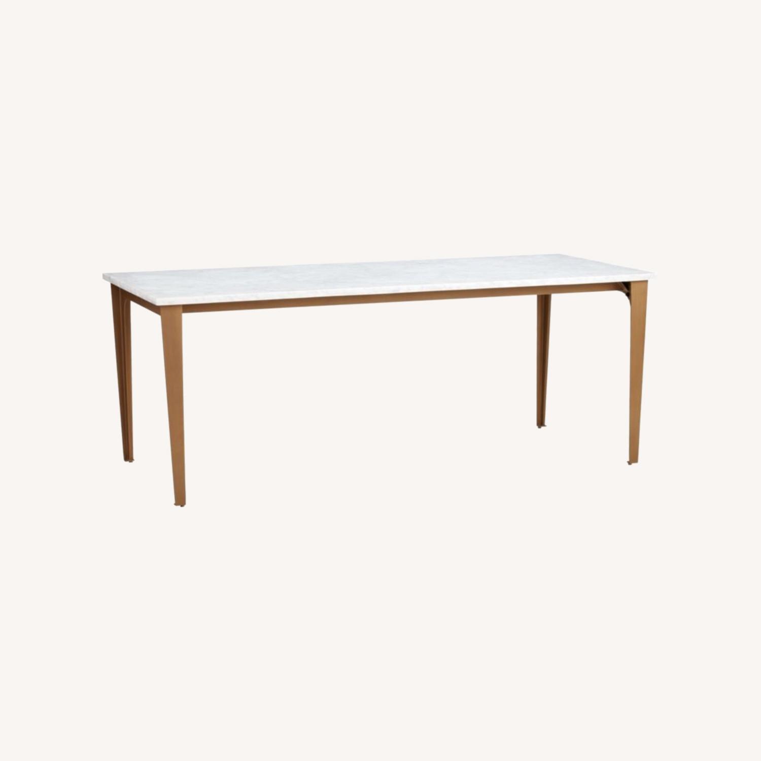 CB2 Paradigm 80" Marble Dining Table - AptDeco