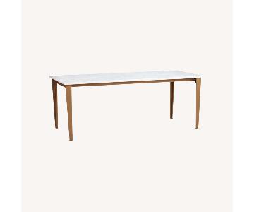 CB2 Paradigm 80" Marble Dining Table - AptDeco