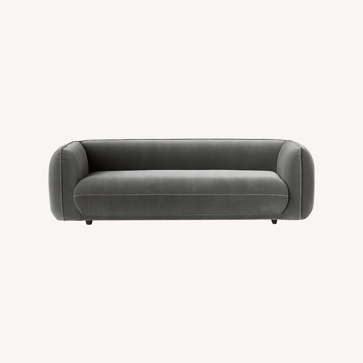CB2 Grey Velvet Couch - AptDeco
