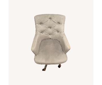 Wayfair Grey Suede Office Chair - AptDeco