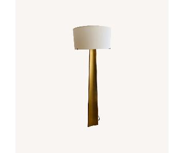 Crate & Barrel Isla Brass Triangle Floor Lamp - AptDeco