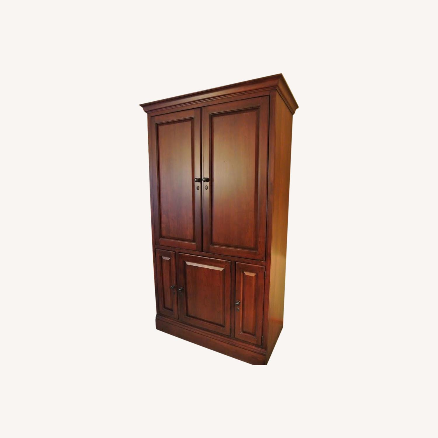 Solid Wood Armoire Style Media Console - AptDeco