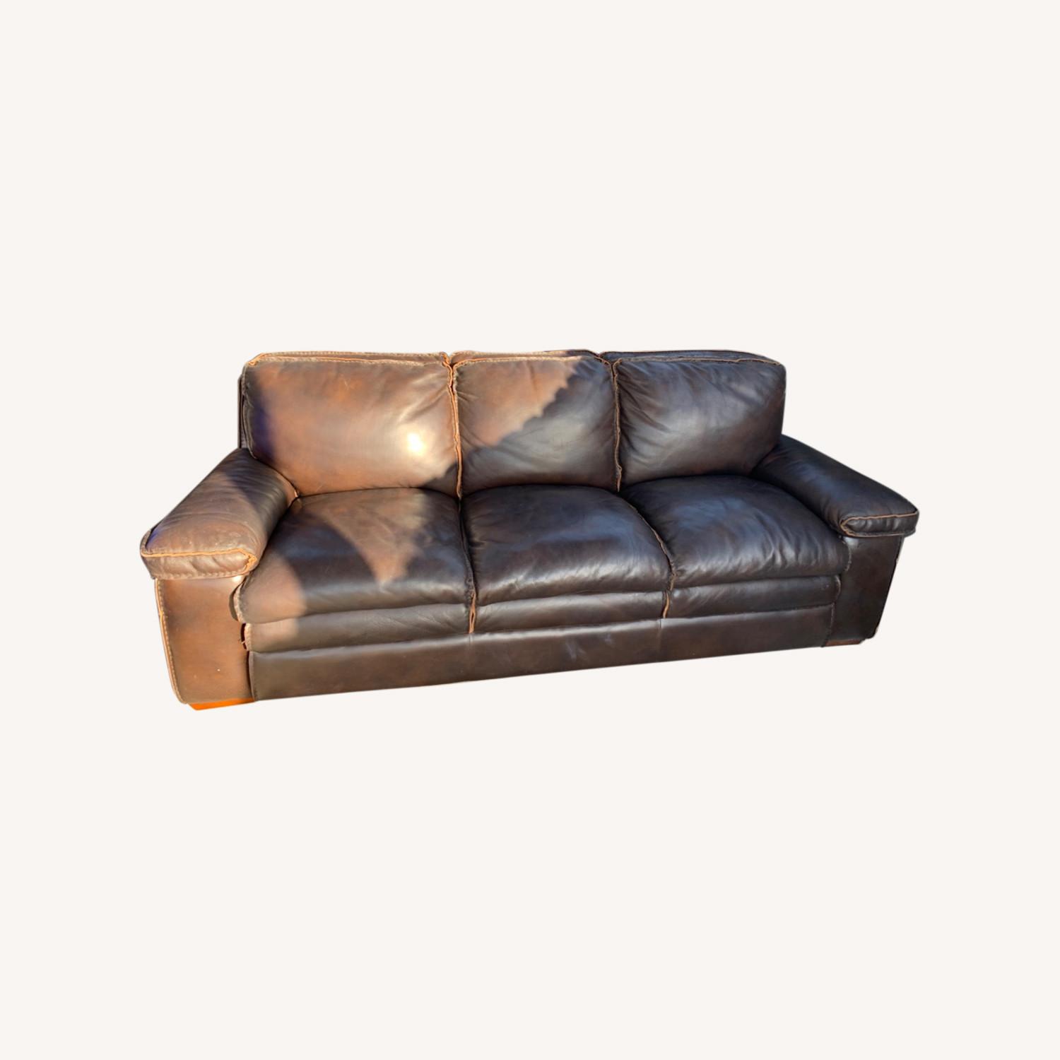Genuine Leather Sofa - AptDeco