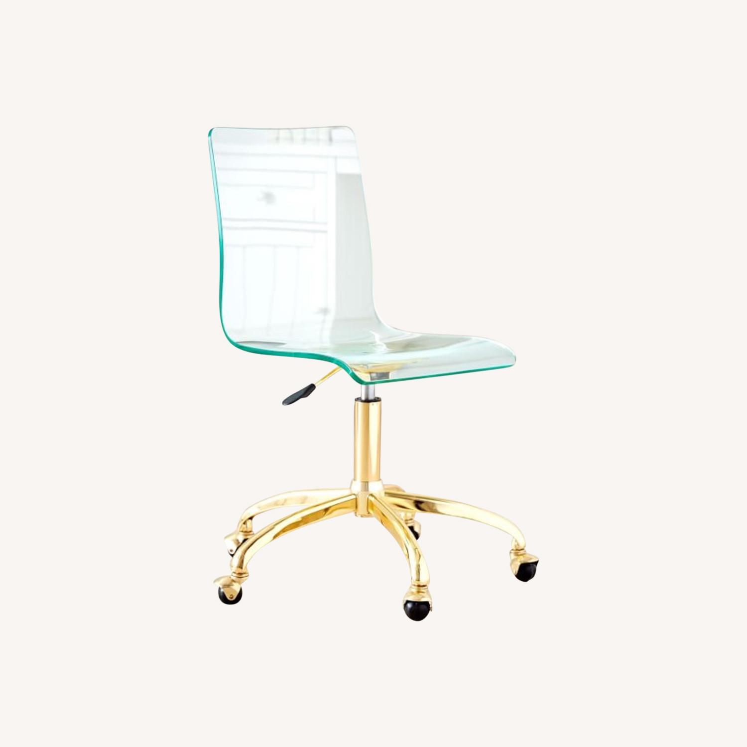 PB Teen Mint Acrylic Swivel Desk Chair - AptDeco