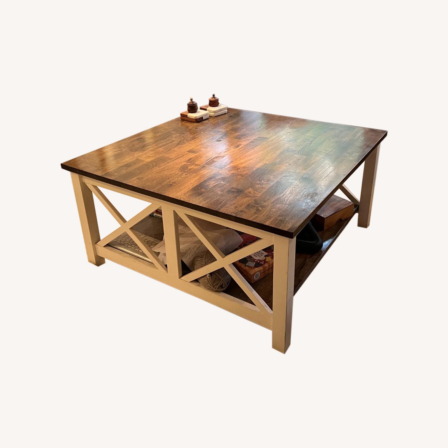Solid Wood Square Coffee Table - AptDeco